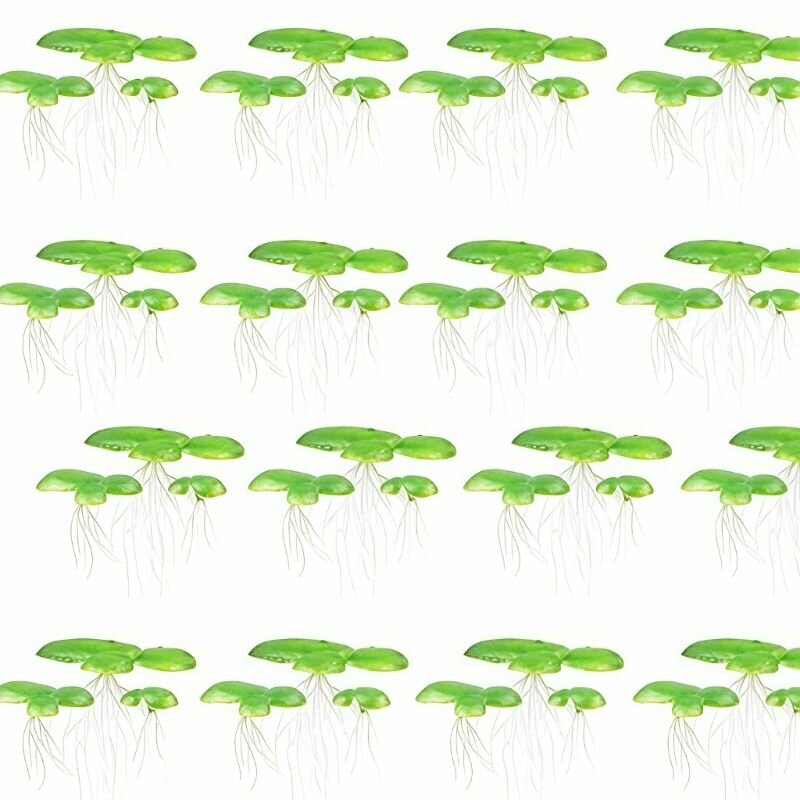 2 упаковки пластиковой имитации ряски, плавающей на плоской поверхности с корнями