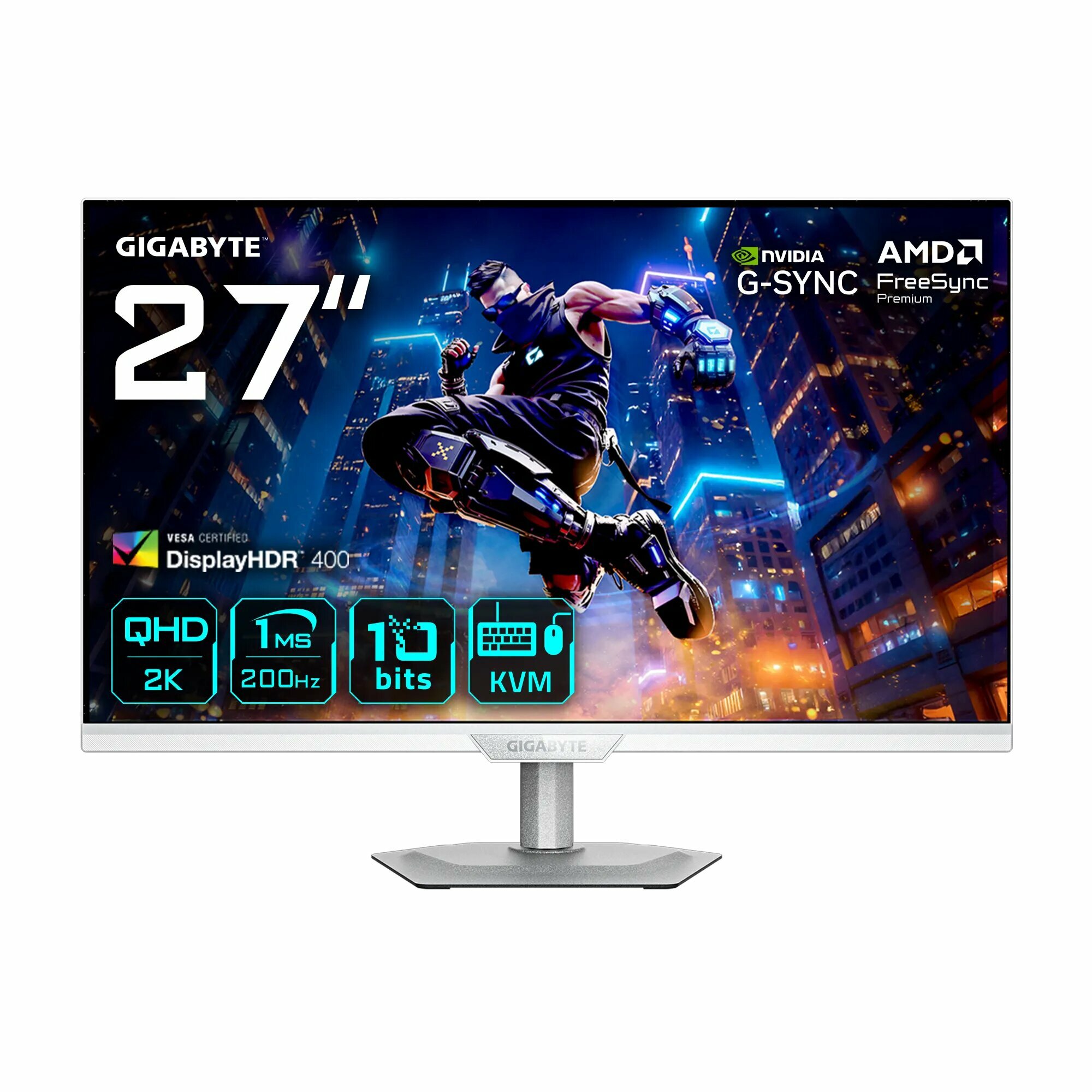 Монитор Gigabyte M27Q2 ICE, IPS, 200 Гц, 27 дюймов, разрешение 2560×1440, белый