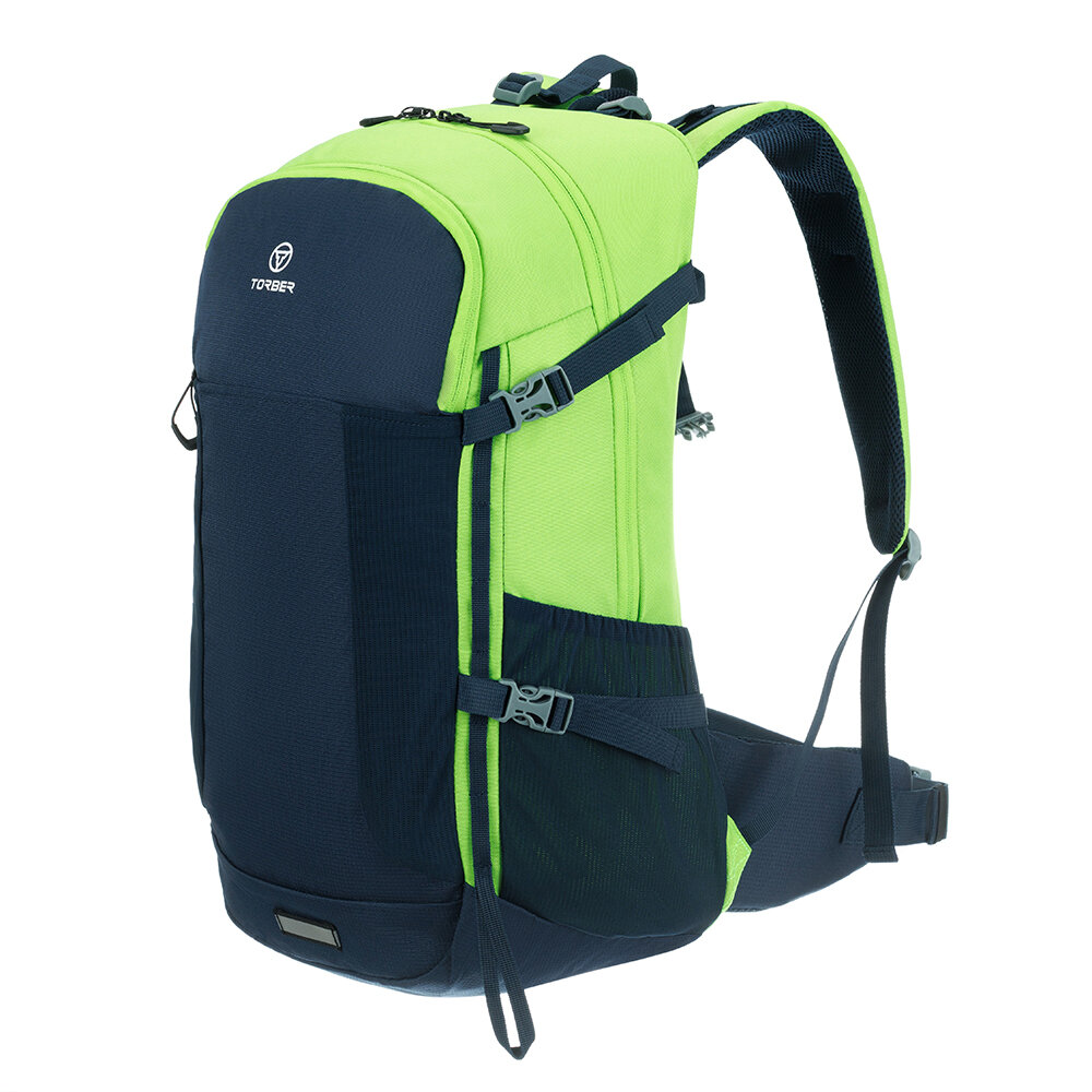 Туристический рюкзак TORBER, синий/салатовый, полиэстер, 36 х 54 х 16 см, TO2525