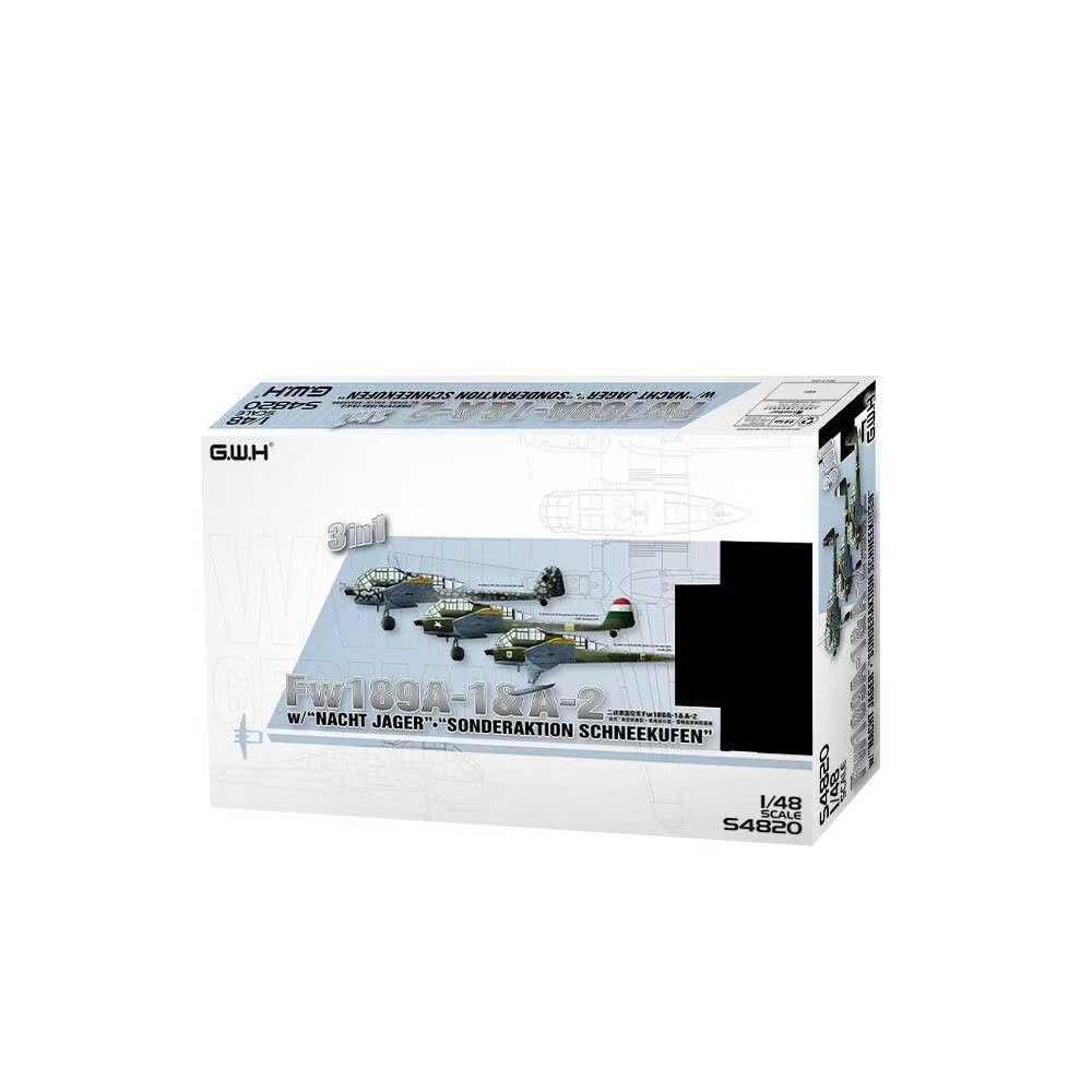 Модель самолета GWH S4820 | 1/48 Германия Fw189A "Стриж" | Лимитированная версия 3 в 1
