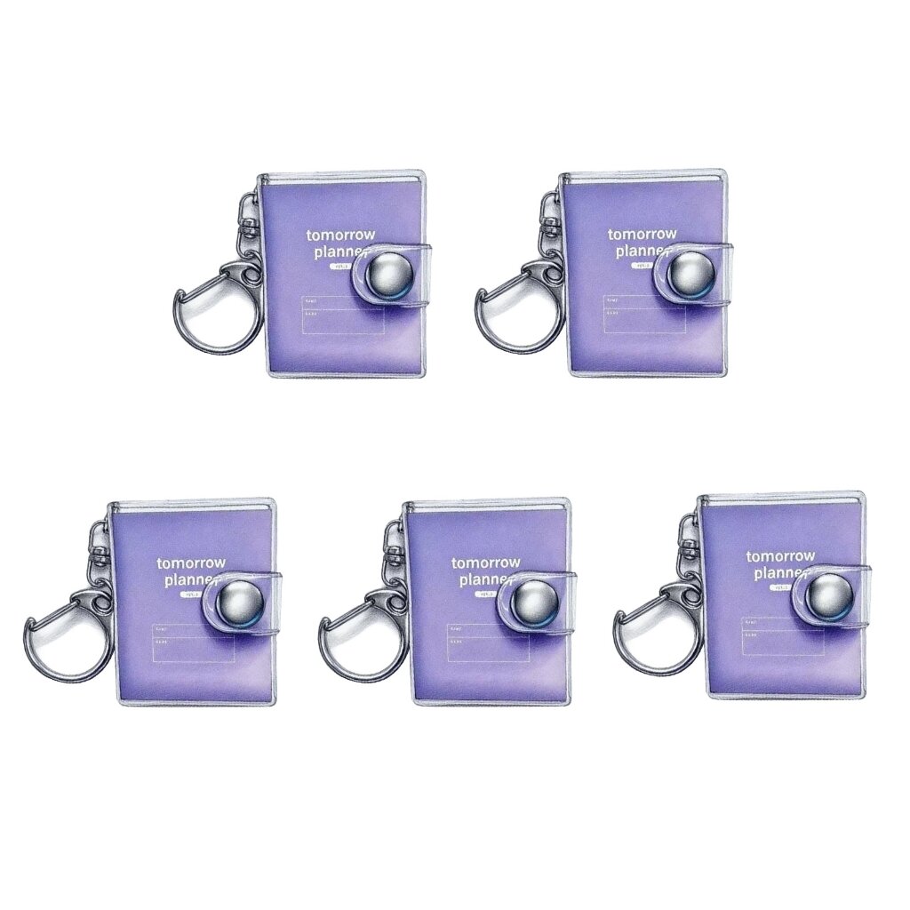 5 мини-блокнотов-брелоков-фиолетовый