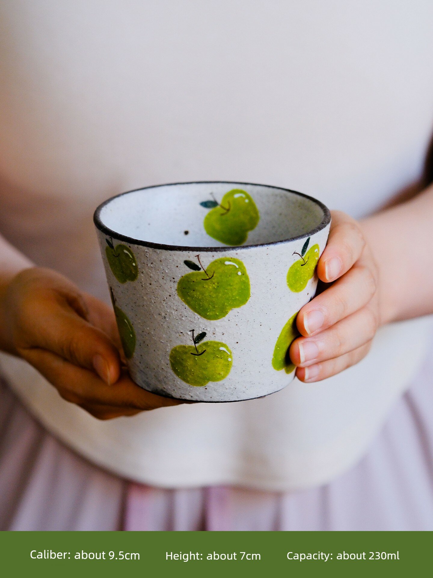 Керамическая кофейная чашка Yifang: милая кружка в форме яблока, ретро-дизайн, креативная чашка для латте,