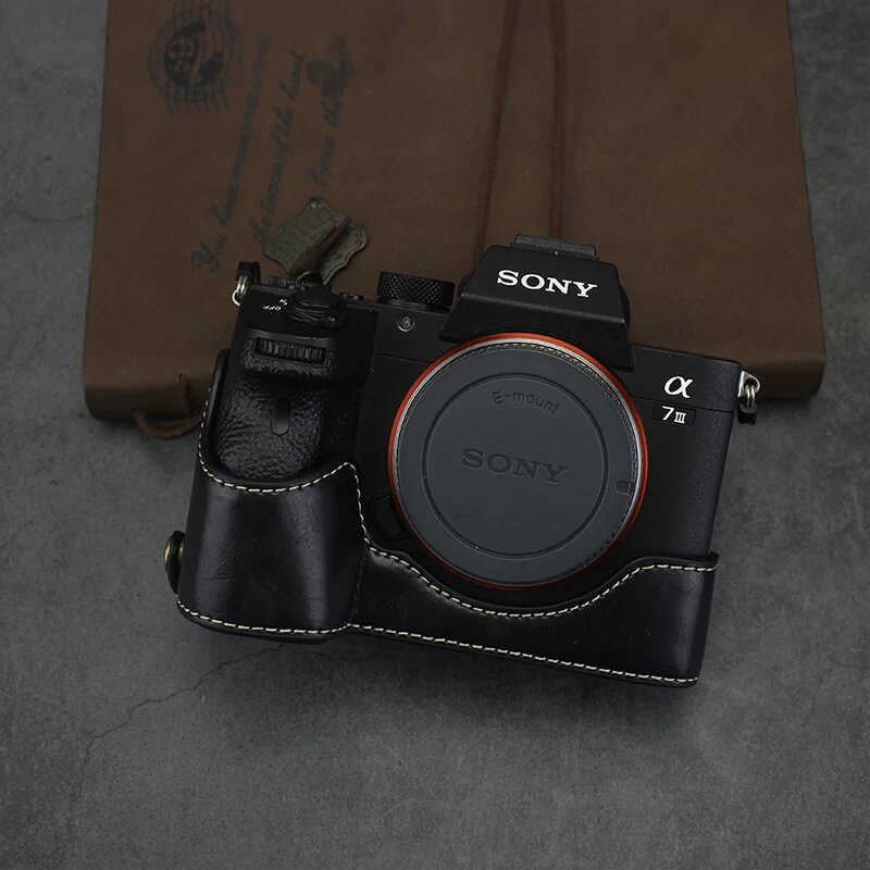 Сумка-чехол для Sony A7M3/A7R3A/A9 из черного ПУ-кожи - Защитная сумка для камер A7 серии