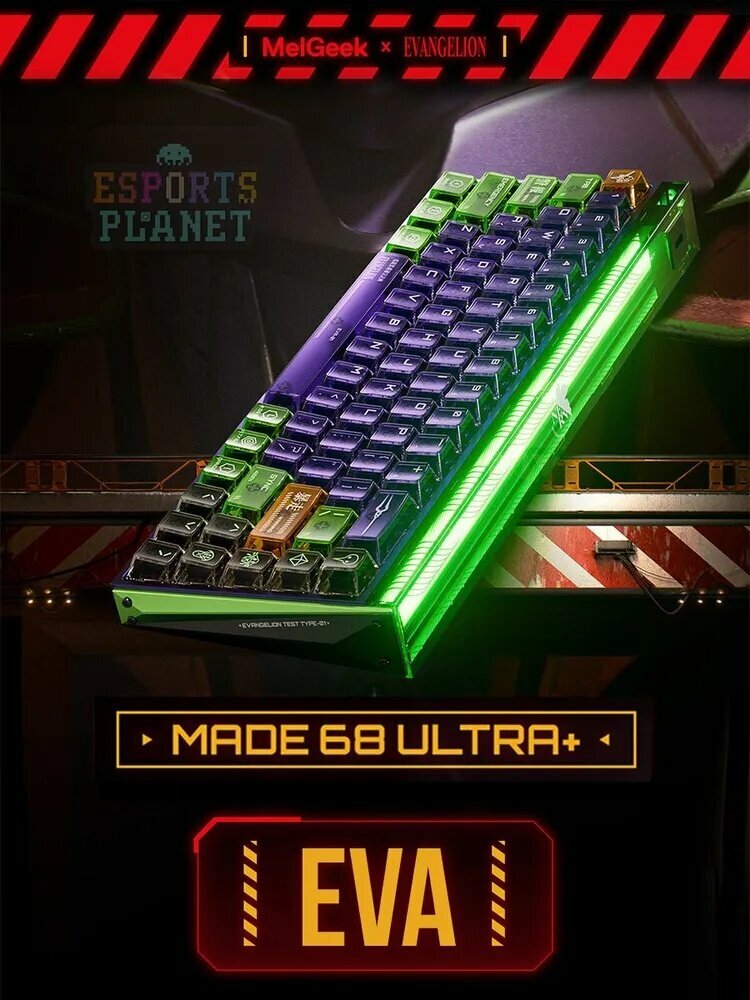 MelGeek Клавиатура проводная MADE 68 Ultra, Английская раскладка, фиолетовый