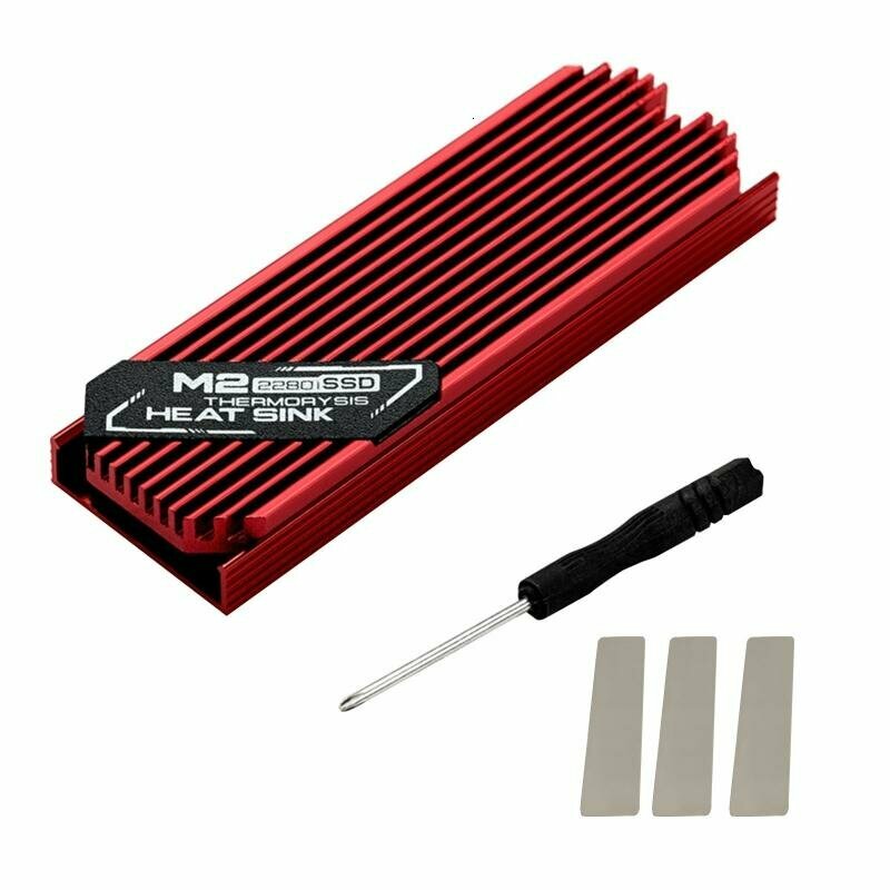 Радиатор охлаждения для SSD M.2 2280, красный