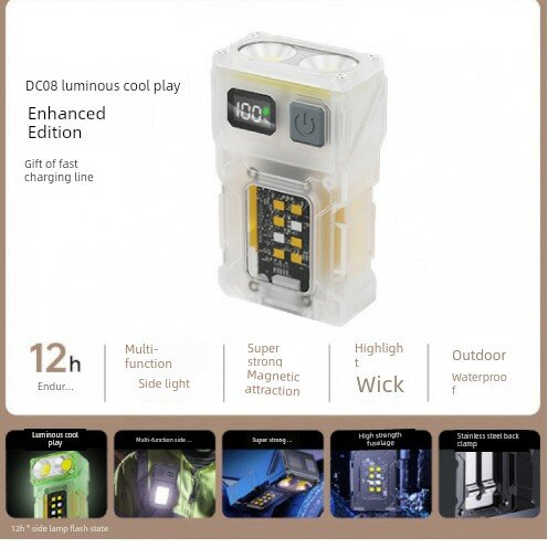 Фонарик с ярким светом, сверхъяркий, с сигнализацией против волков, перезаряжаемый, многофункциональный мини-фонарик на