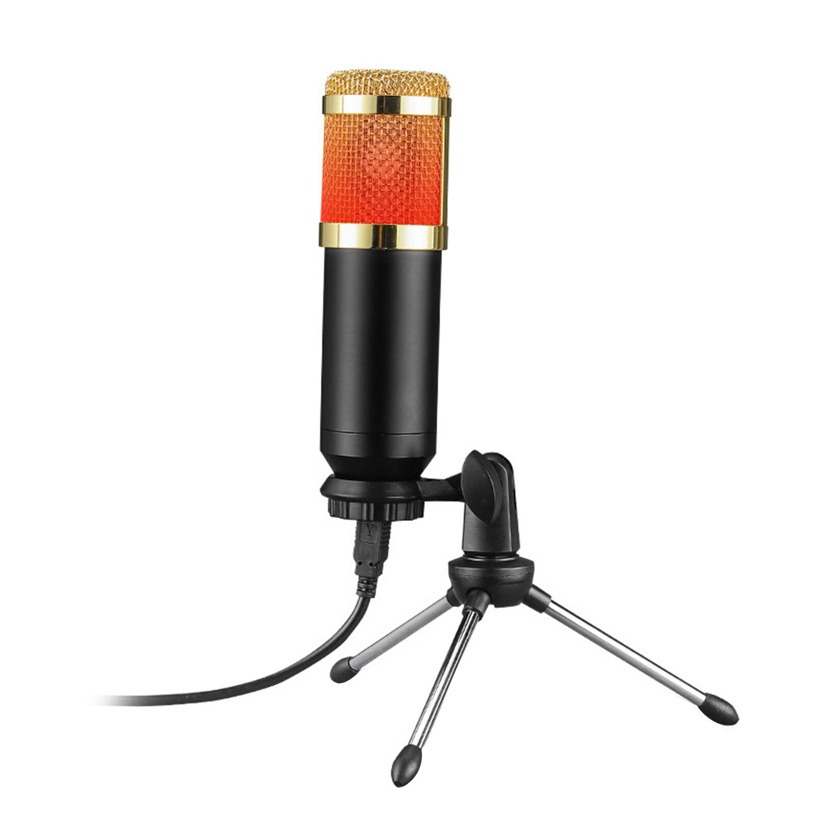 Микрофон USB Конденсаторный с RGB светом и штативом Трипод Плаг и Плей для компьютера ПК Подкастинга Записи Live Streaming Материал Металл Размер Микрофона 15*4.8*4.8см Вес упаковки 460г Размер упаковки 20*15*7.5см В комплект входят 1 Микрофон 1 Штатив
