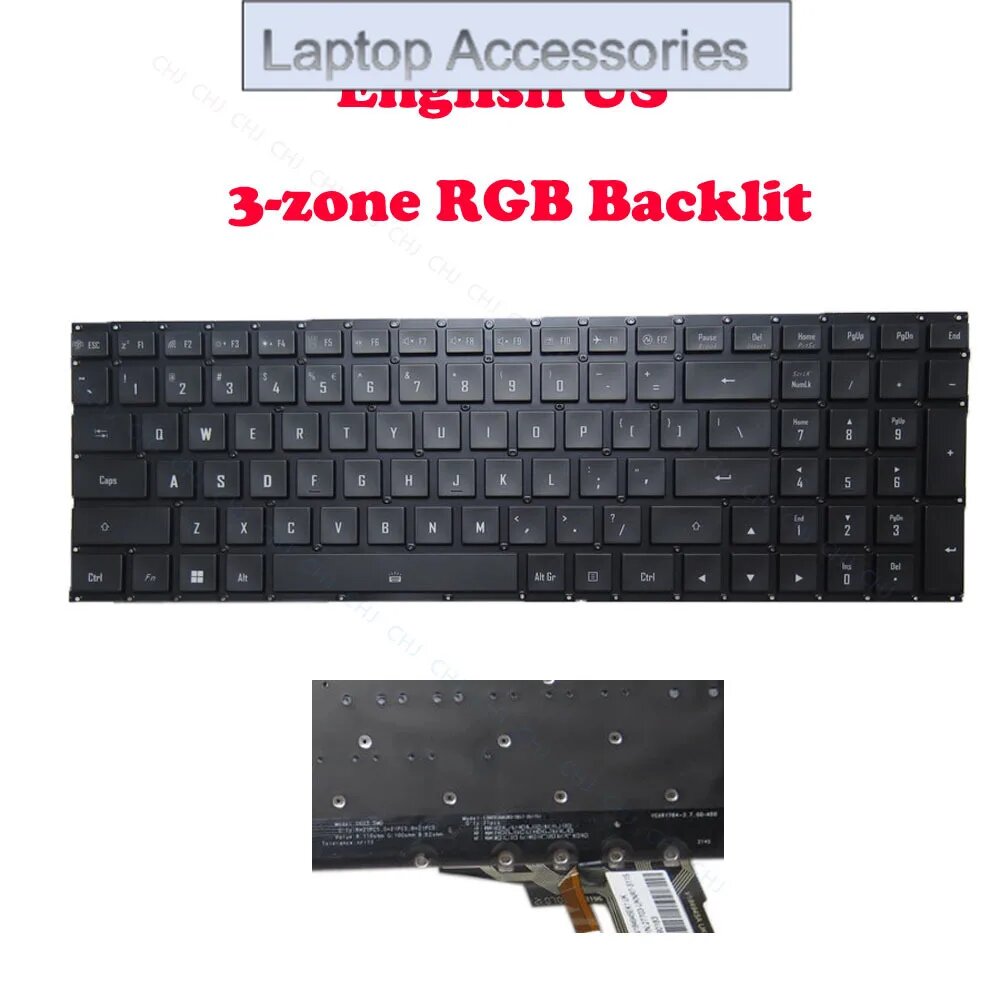 Сменная клавиатура BDBH для ноутбука Gigabyte черного цвета English US