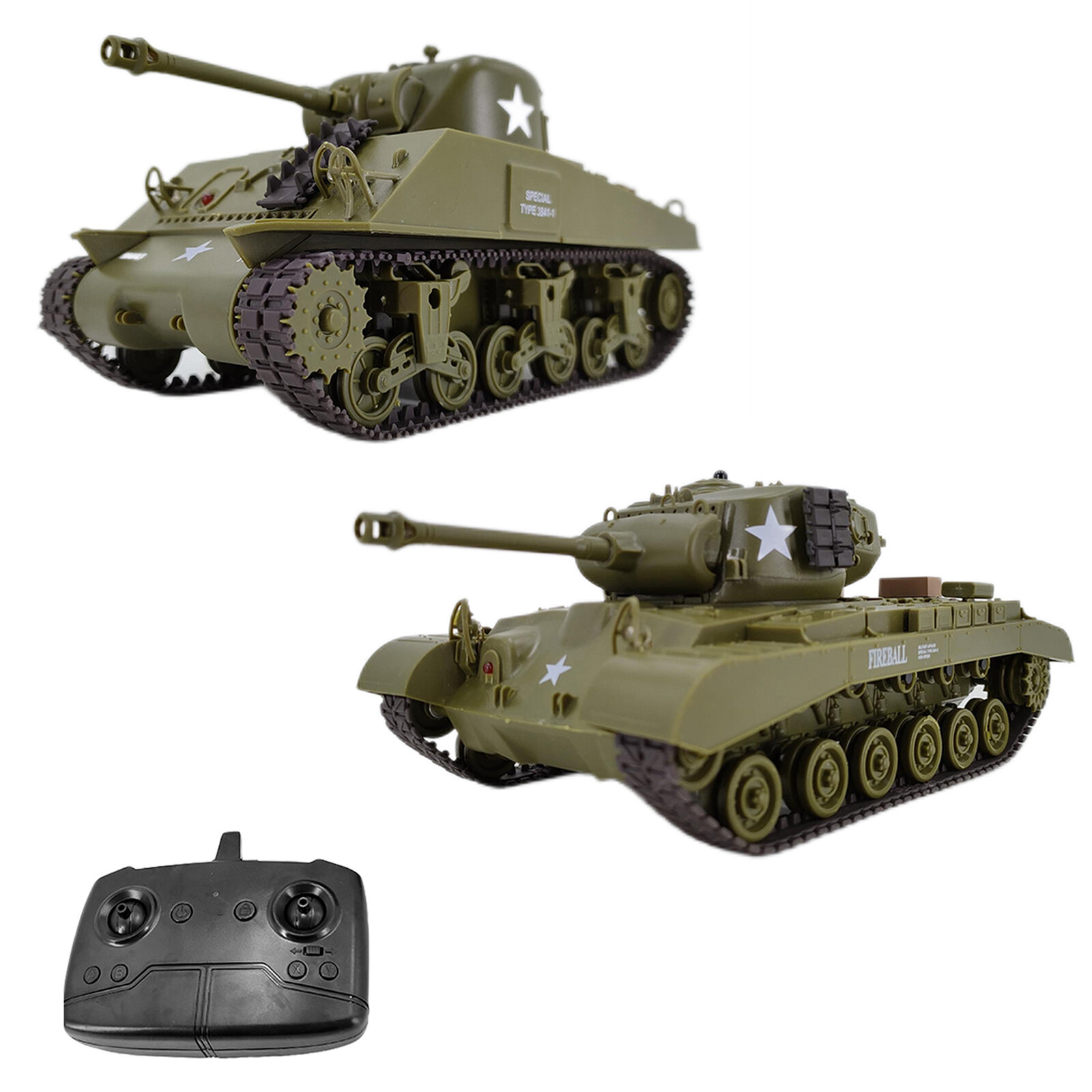 2шт Боевая машина радиоуправление Танк радиоуправление Транспорт радиоуправляемый с Туррелью 320° поворотной Звуком имитированным Светом Инфракрасной системой боя, Цвет Армейский зеленый, Материал сплав пластик, Масштаб 1/30, Частота 2.4GHz, Батарея 3.7V