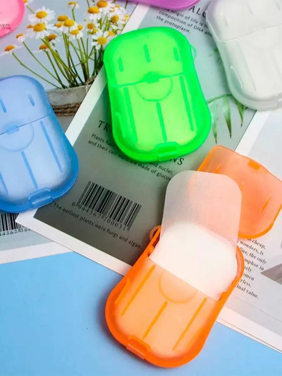 Листовое мыло в футляре дорожное без запаха для путешествий карманное