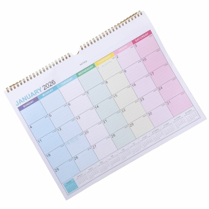 1 2026 Английский настенный календарь-Простая европейская мода