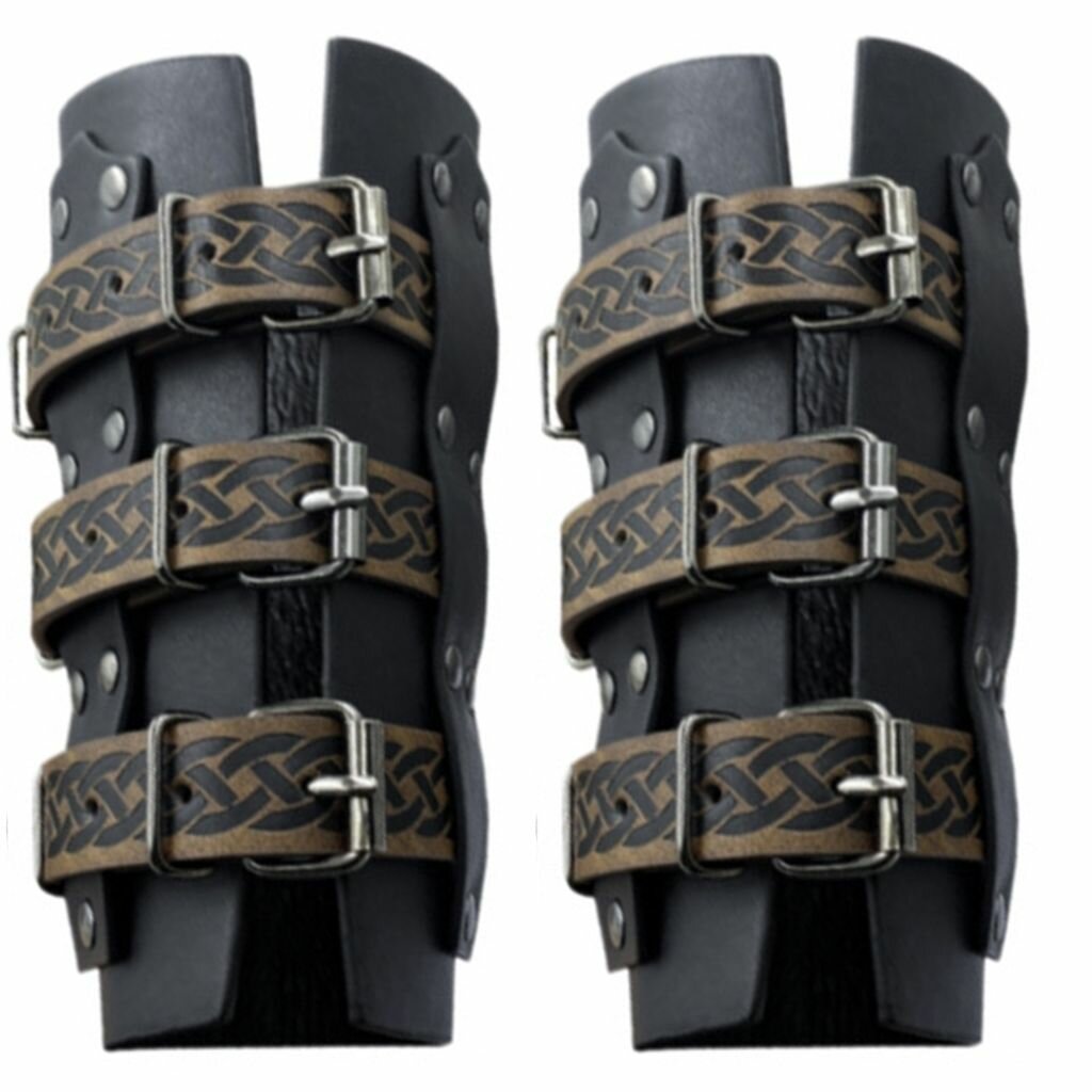 Средневековые кожаные наручи 2шт