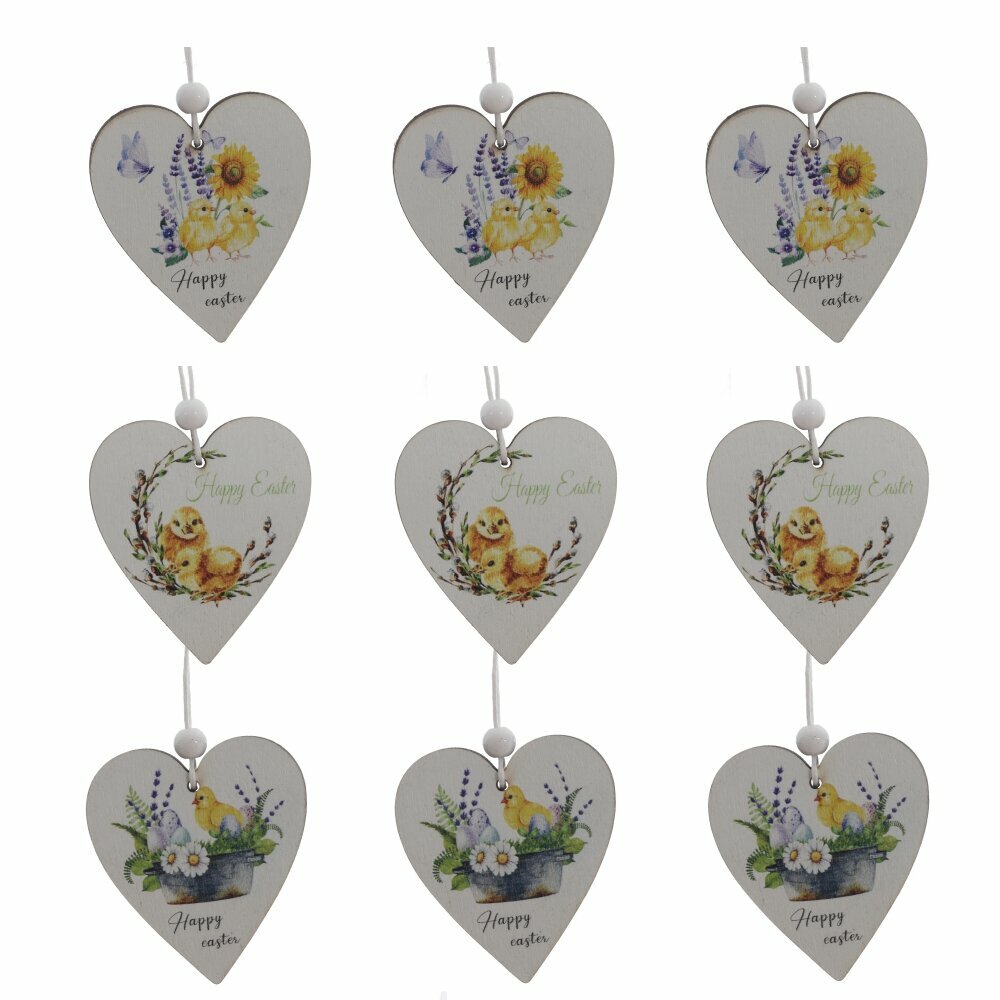 Набор из 9-ти изделий декоративных подвесных Сердце (5*0,5*6), 19,5х6,5х2 см KSM-818271