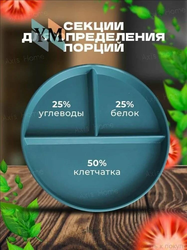 Тарелка "Морская волна" 23 см 1 шт синий