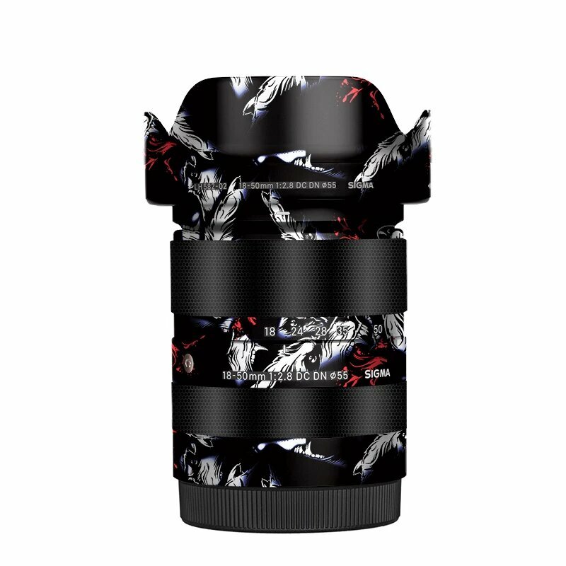 Высококачественная пленка-наклейка для объектива 18-50mm F2.8 RF Mount для камер APS-C - Черный волк