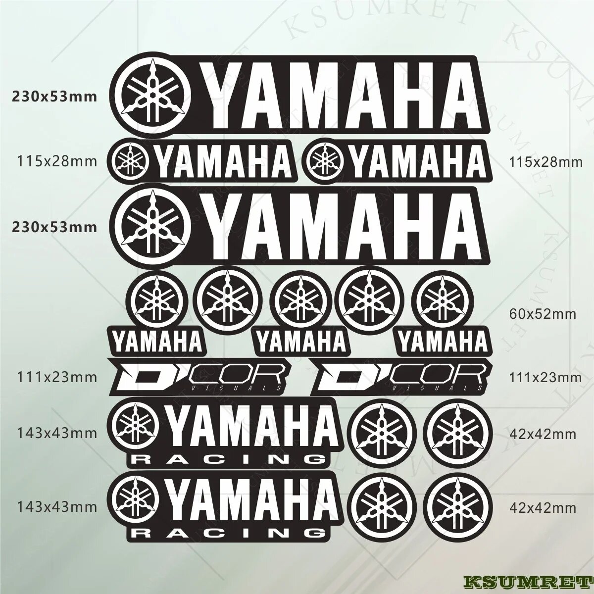 Виниловые наклейки для мотоцикла Yamaha, наклейки с логотипом, водонепроницаемый комплект отражения