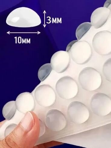 Ограничитель для двери, мебели (10*3мм - размер; 25шт - комплект; ) силиконовый прозрачный