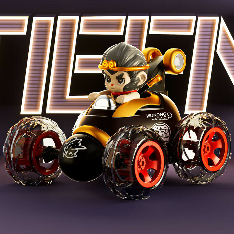 SODEEP Sun Wukong Children's Toy Boy Remote Control Car Transforming Flip Stunt Racing Car Children's Day Birthday Gift