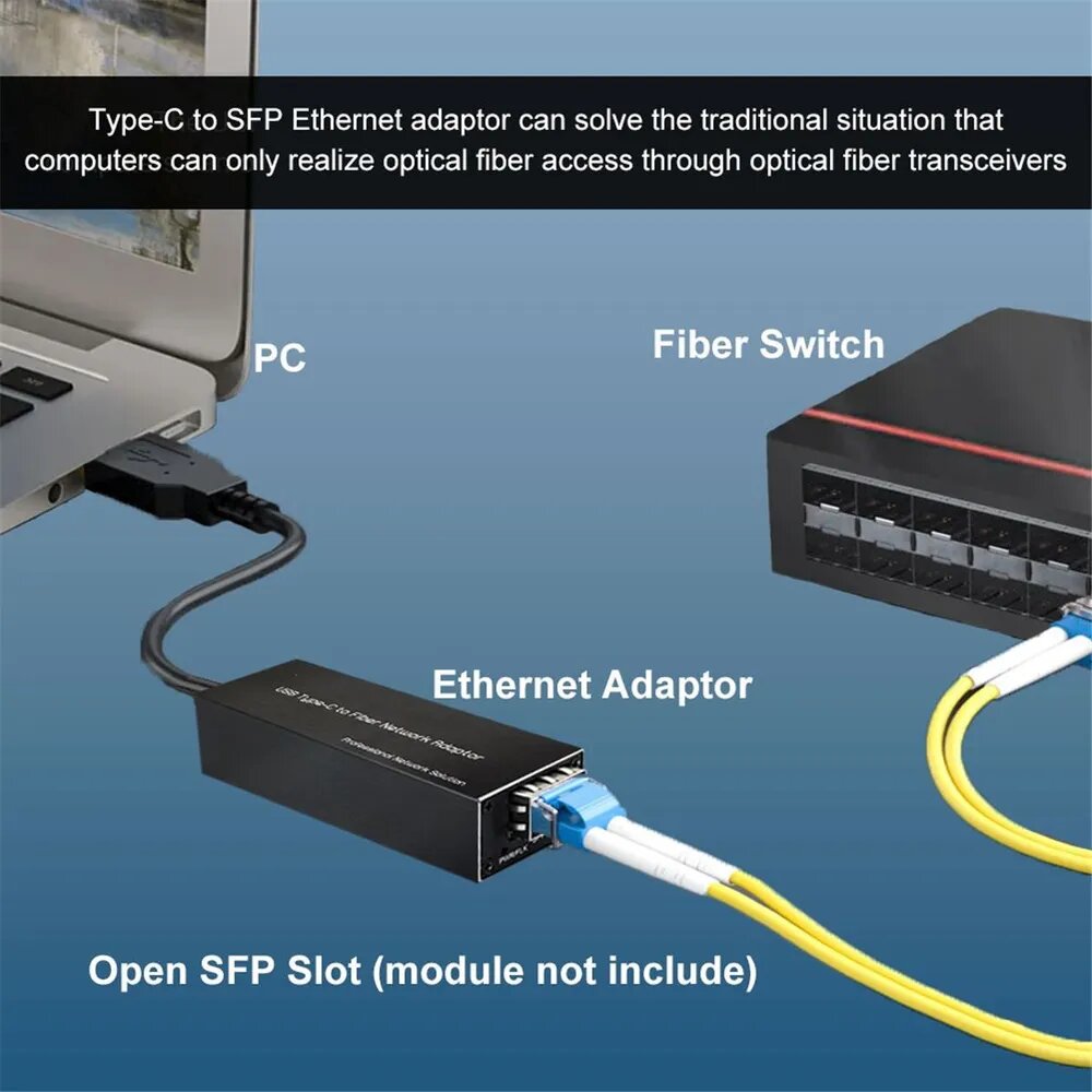 Адаптер USB-C - SFP Gigabit Ethernet Type-C - 1000Base-X SFP