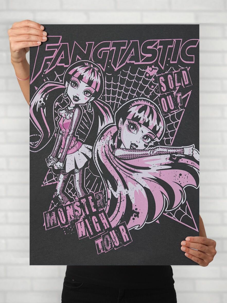 Плакат на стену для интерьера Monster High (Дракулаура 5) - Постер по куклам и моде формата A1 (61x84 см)