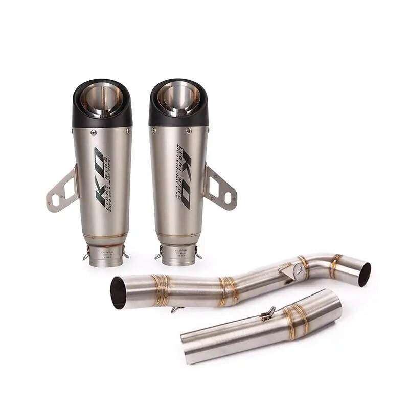 Выхлопная система для мотоцикла Kawasaki Z1000 2007-2009, средняя звеньевая труба 51 мм, глушитель с левой и правой стороны без глушителя дБ