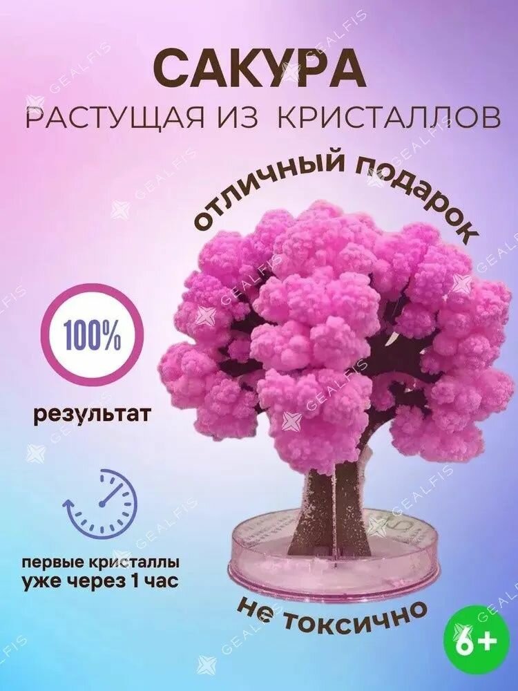 GEALFIS Набор для выращивания кристаллов Цветок бумажного дерева, DIY игрушка для детей и взрослых