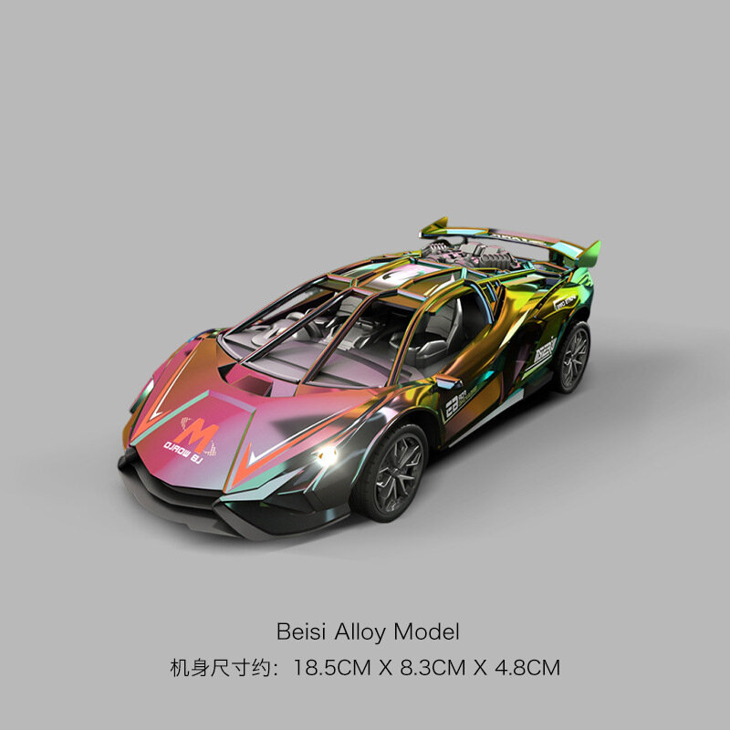 Детская инерционная световая музыкальная спортивная машинка-игрушка для мальчиков, устойчивая к падениям, неоновая модель гоночного автомобиля.