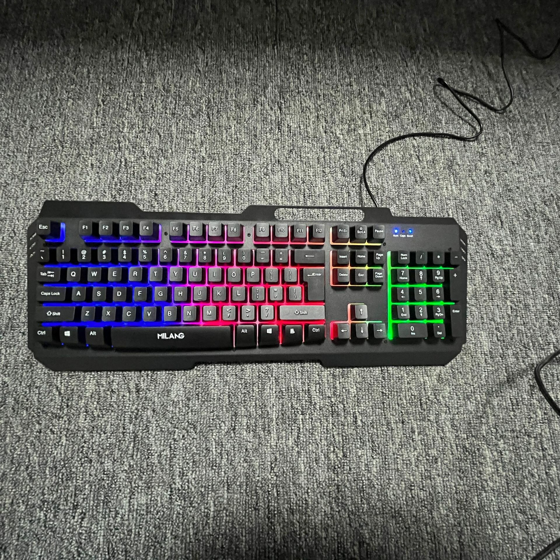 Механическая игровая клавиатура MiLan T806 с металлическим корпусом, проводная, с цветными плавающими клавишами, для международного использования.