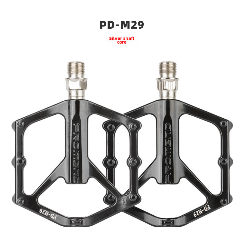 Promend Педали для велосипеда M29 Алюминиевый сплав Двойной подшипник Педали алюминиевого сплава Горный велосипед Подшипниковые педали для велосипеда (M29 серебряный валовый сердечник, M)