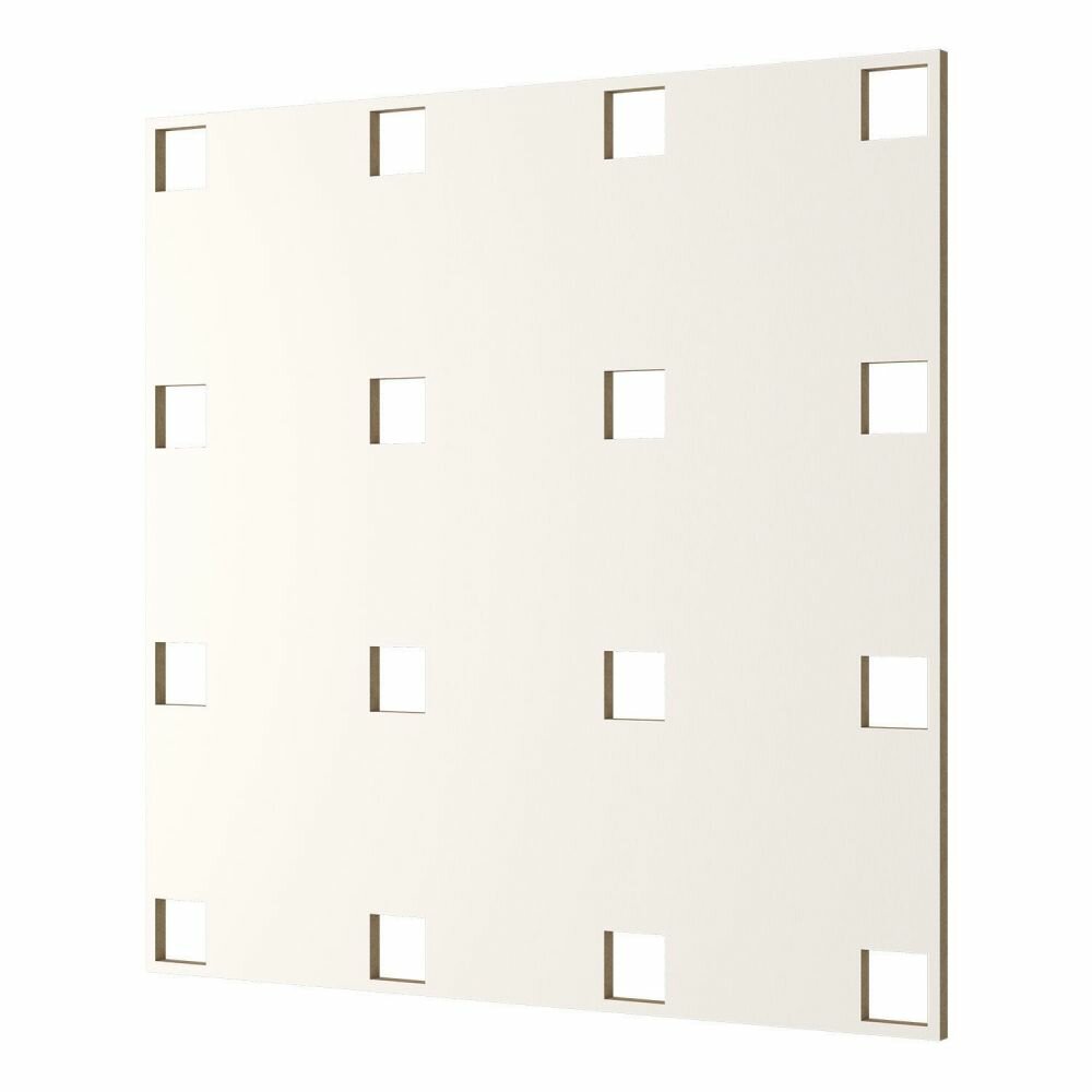 Перфорированная Панель Cosca Квадро 11-45 ХДФ Белый В600хШ1200 мм / Коска.