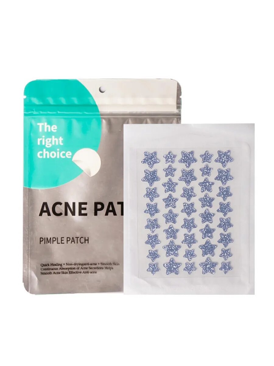 Патчи от прыщей звезды, 40 шт, гидроколлоидные, дышащие