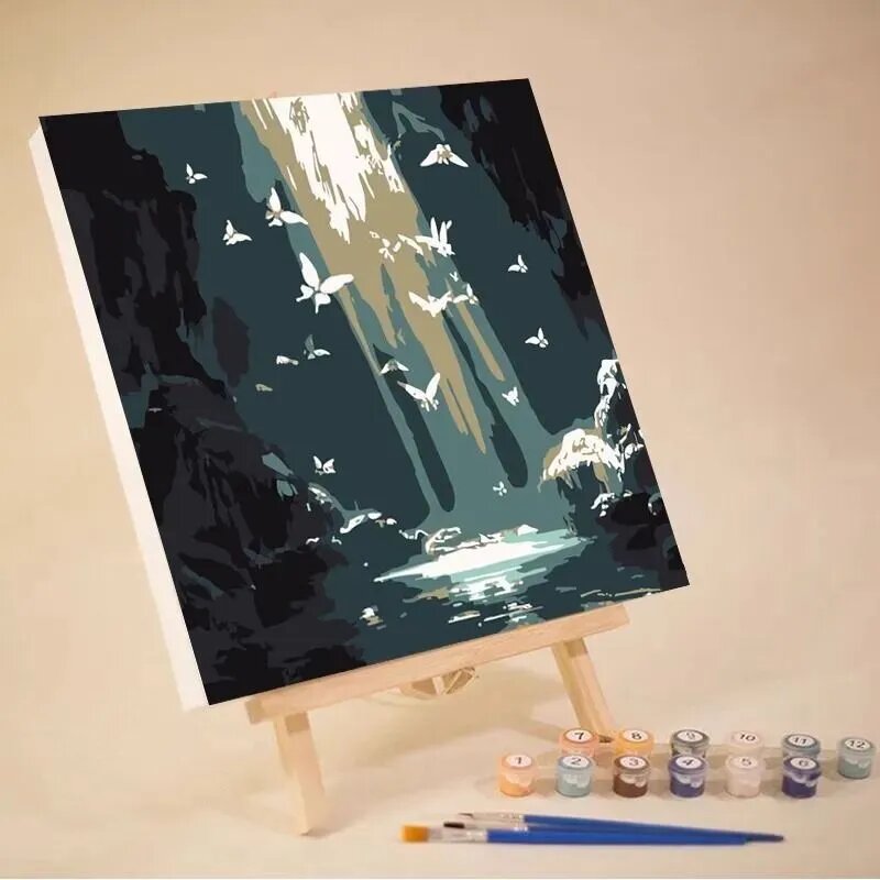 Картина по номерам 20 х 20 см на холсте на подрамнике, Цифровая живопись маслом своими руками, ручная раскраска, картина маслом