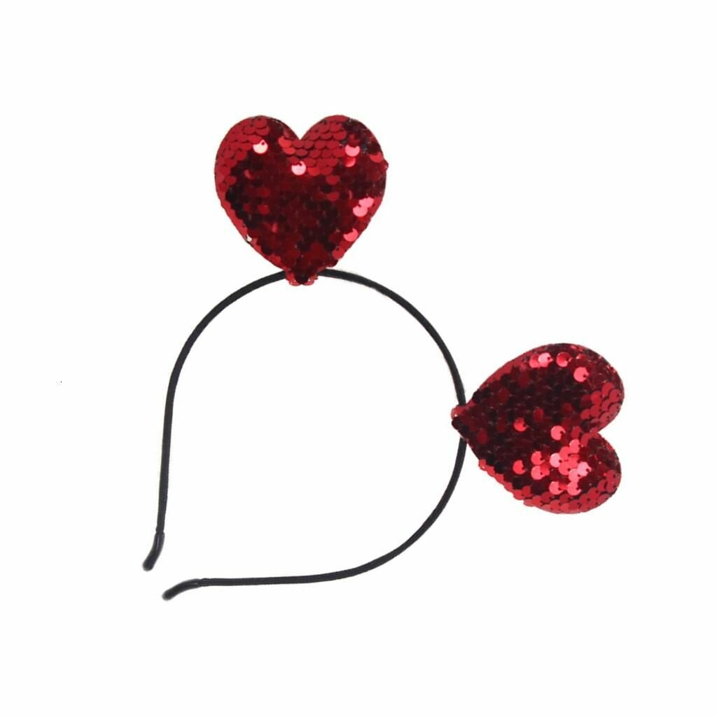 Милый ободок с пайетками в форме сердца для подростков и женщин, - повязка на голову с блестками love