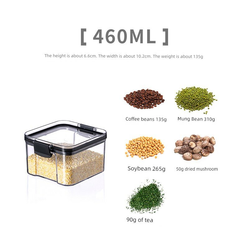 Герметичные банки для круп, хранения на кухне, пищевые прозрачные пластиковые контейнеры, коробки для закусок, сухих
