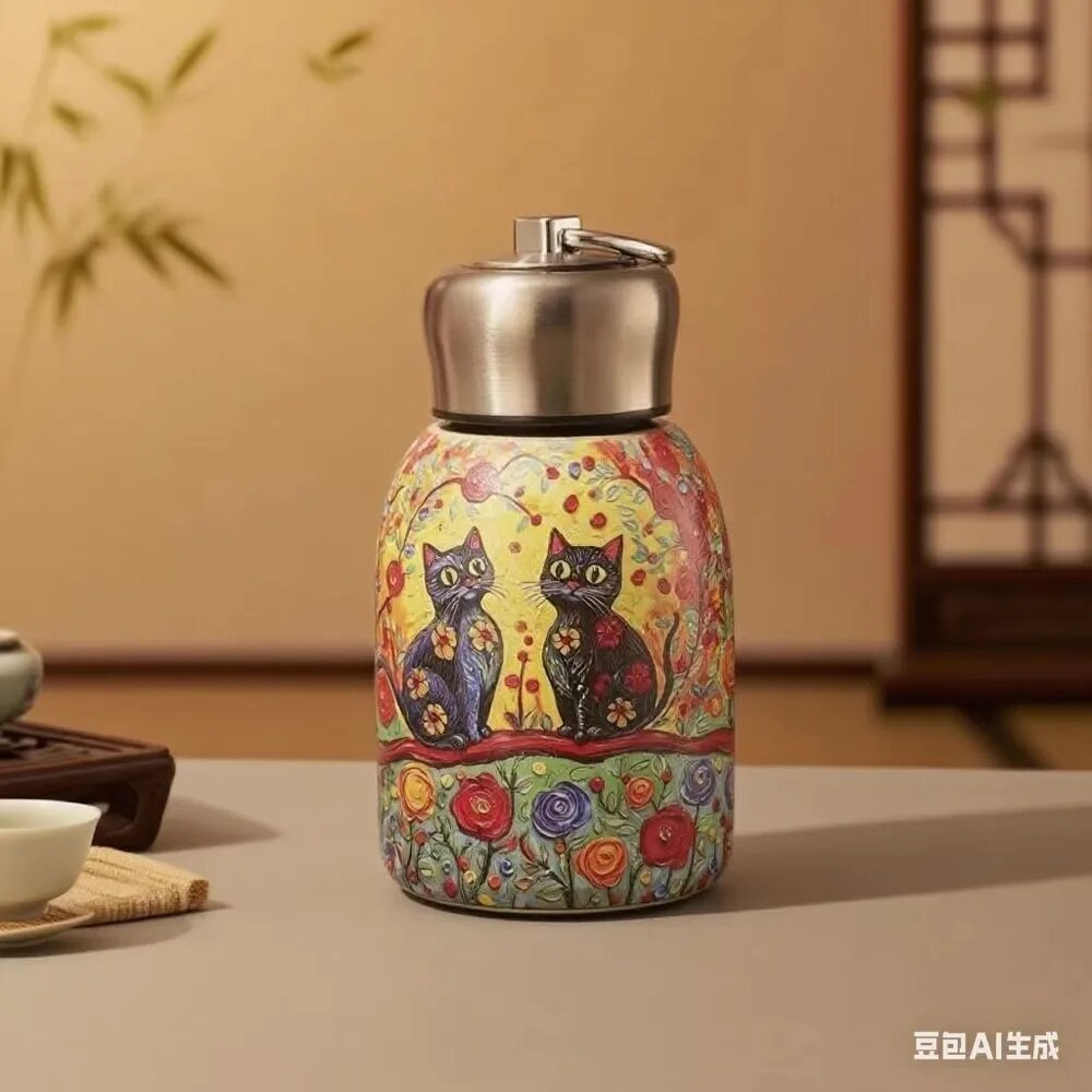 ChiFeng Термос Непроливайка, Ударопрочный корпус "Китайский шарм* легкая роскошная вакуумная колба", 0.31 л