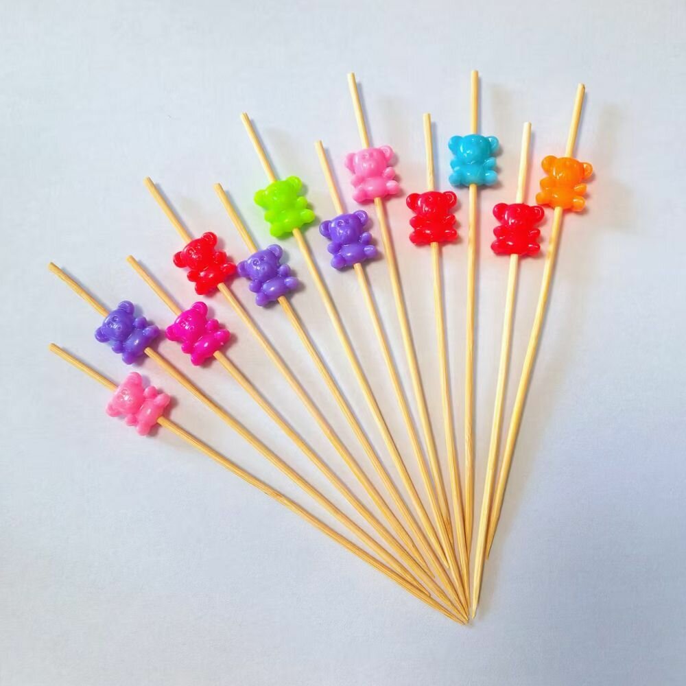 Одноразовые фруктовые палочки для десертов, креативные бамбуковые палочки, милые художественные зубочистки, закусочные палочки, коктейльные сердечки