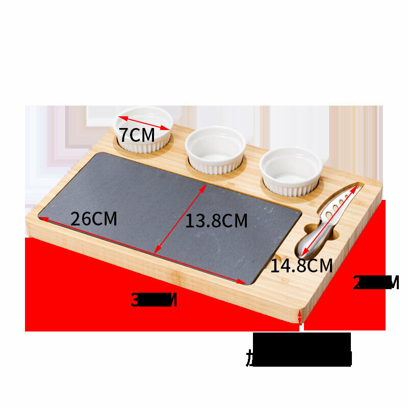 Набор разделочных досок из акации, керамический нож и вилка, скандинавская западная разделочная доска для фруктов, сыра, хлеба и пиццы