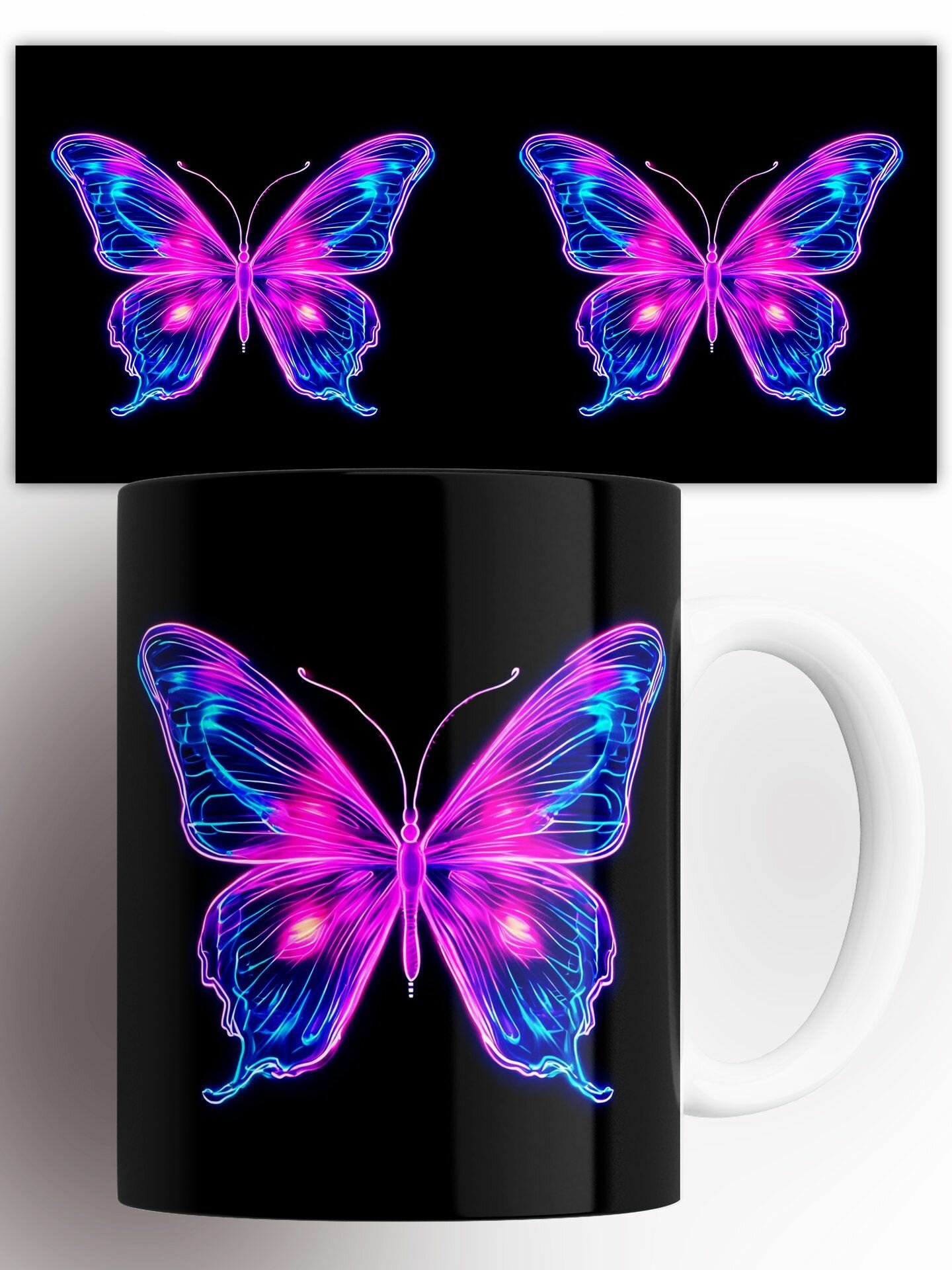 Кружка Бабочка неон 330 мл