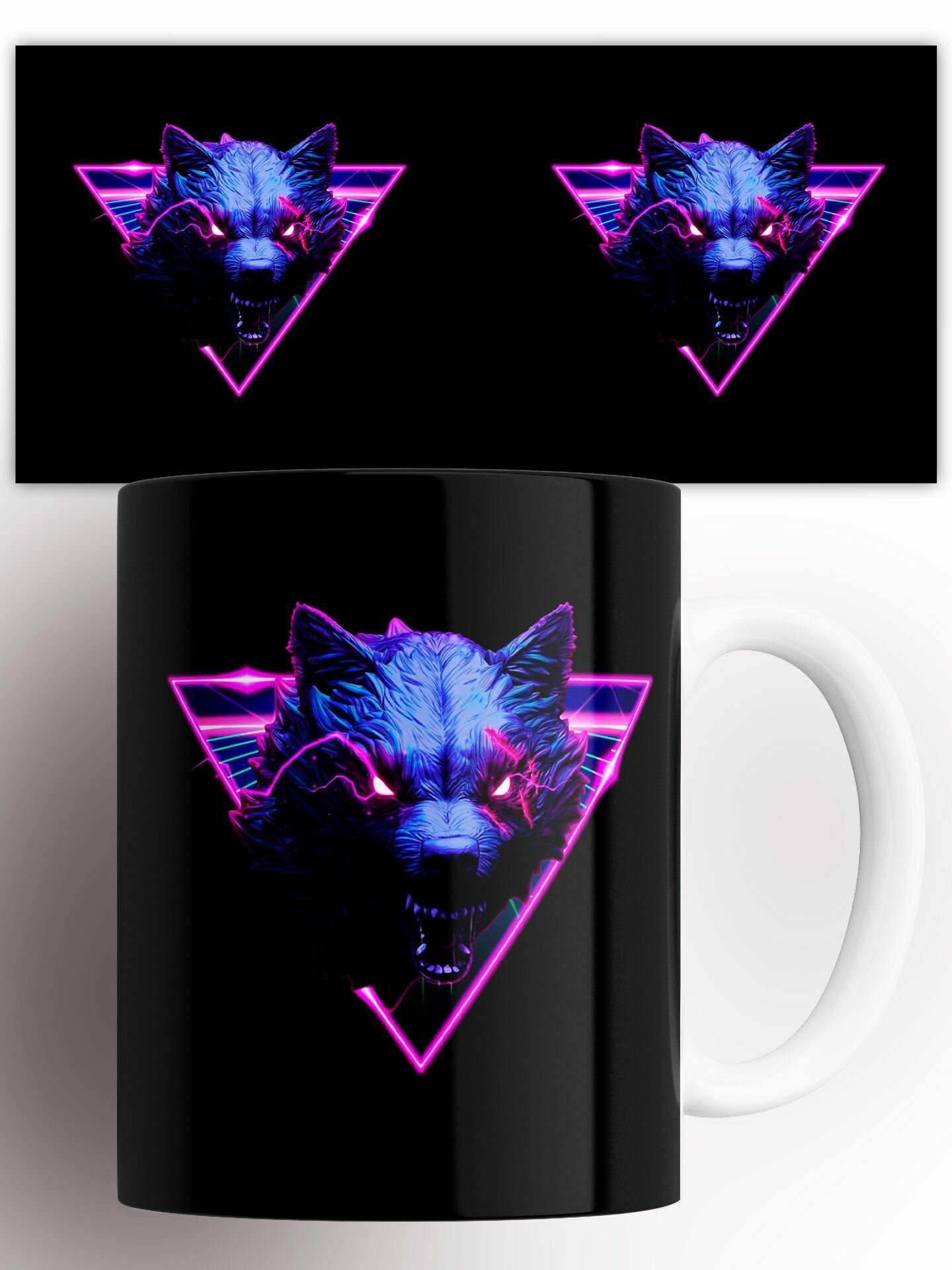 Кружка Волк арт неон 330 мл