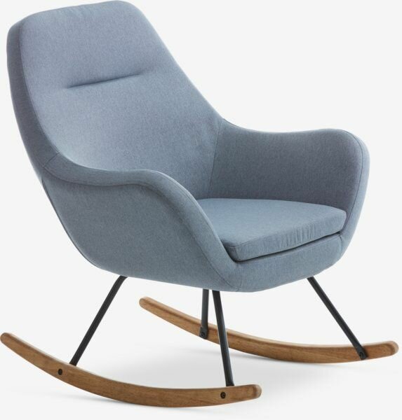Кресло-качалка Jysk NEBEL , цвет светло-голубой Ш75 x В93 x Г93 см