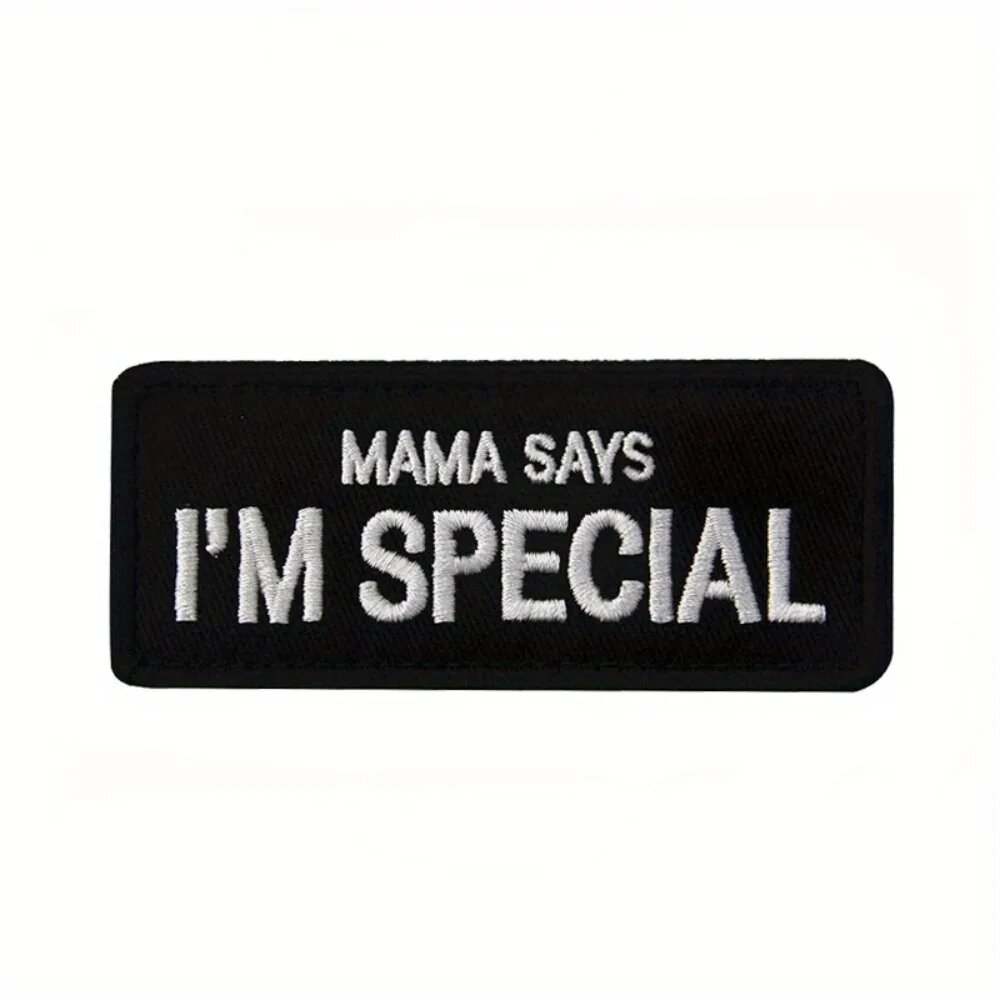 Значок "MAMA SAY IM SPECIAL" для вышивки Black