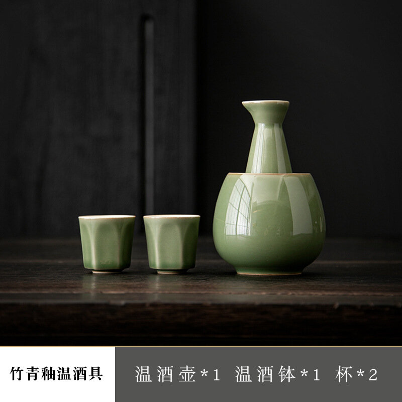 Набор для подогрева вина из керамики для домашнего использования с бокалом и винными принадлежностями, китайский стиль для белого и желтого вина с набором бокалов