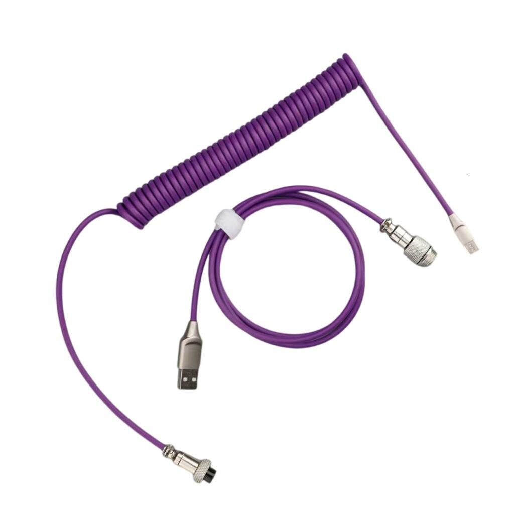 Механическая клавиатура с пружинным кабелем Type-C, Фиолетовый