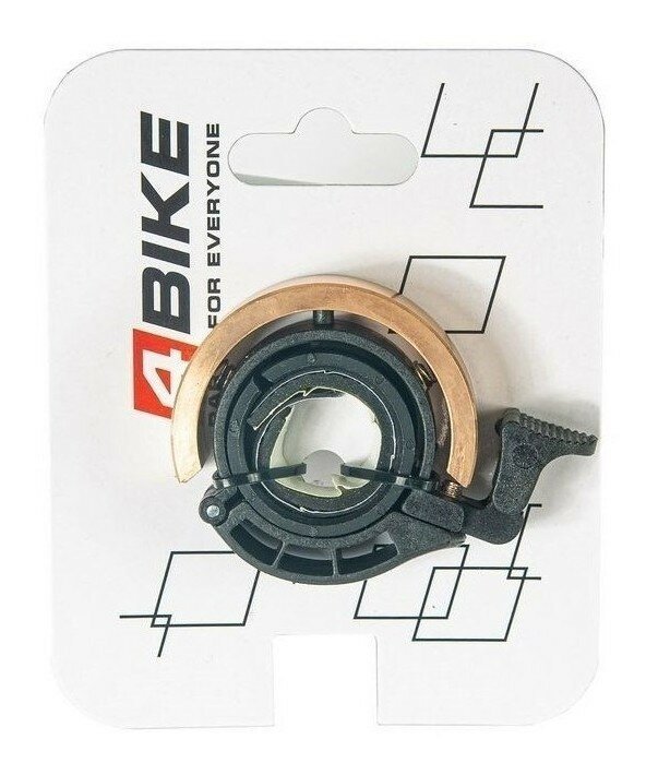 Велозвонок 4BIKE BB3213L-Gold алюминий+пластик, D-46мм, золотистый