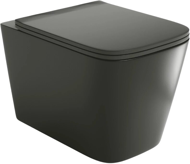 Унитаз подвесной Grossman GR-4441BMS безободковый, с сиденьем микролифт, черный матовый