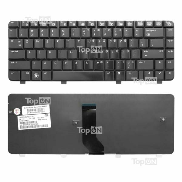 Клавиатура для ноутбука HP Pavilion DV4-1000, DV4-1050ER, DV4-1150ER, DV4-1210ER Series. Плоский Enter Черная без рамки