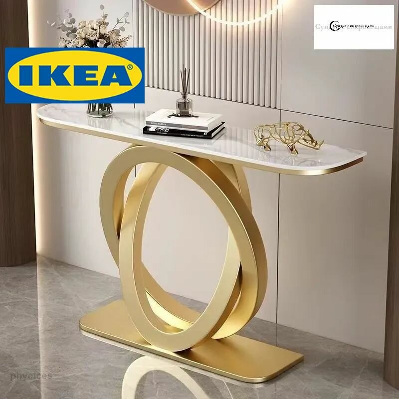 Консоль из искусственного мрамора 80х30х80 см стильная и практичная мебель для прихожей, гостиной или отеля