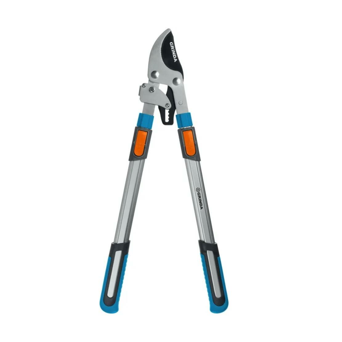 Сучкорез телескопический GRINDA TX-980 (424515) с храповым механизмом, 52 HRC, рез 40 мм, серый/синий