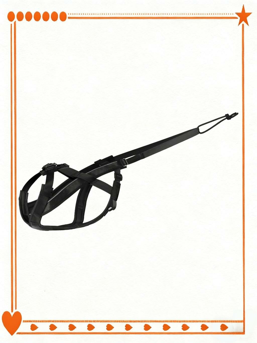 Шлейка для вытаскивания груза и тренировки собак, Черный