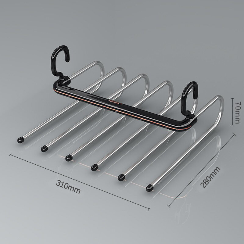 Складная вешалка для брюк, многоярусный держатель с противоскользящими зажимами, система хранения штанов